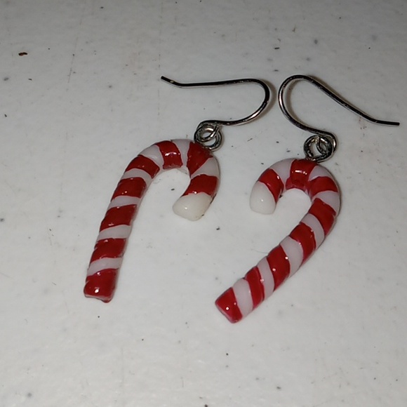 Jewelry | Vintage Candy Cane Earrings Womens Causal Christmas Dangle ...